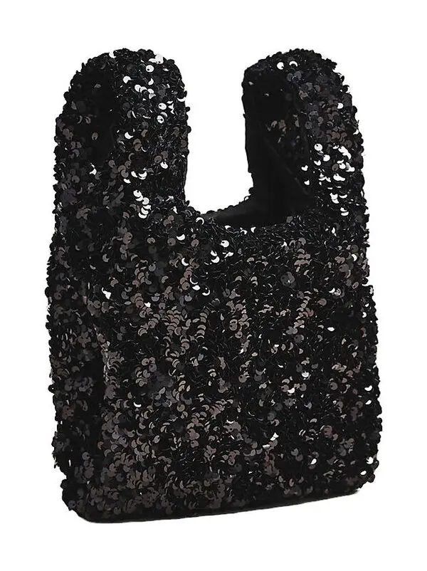 Anthropologie Paillette Sequin Bag - Black