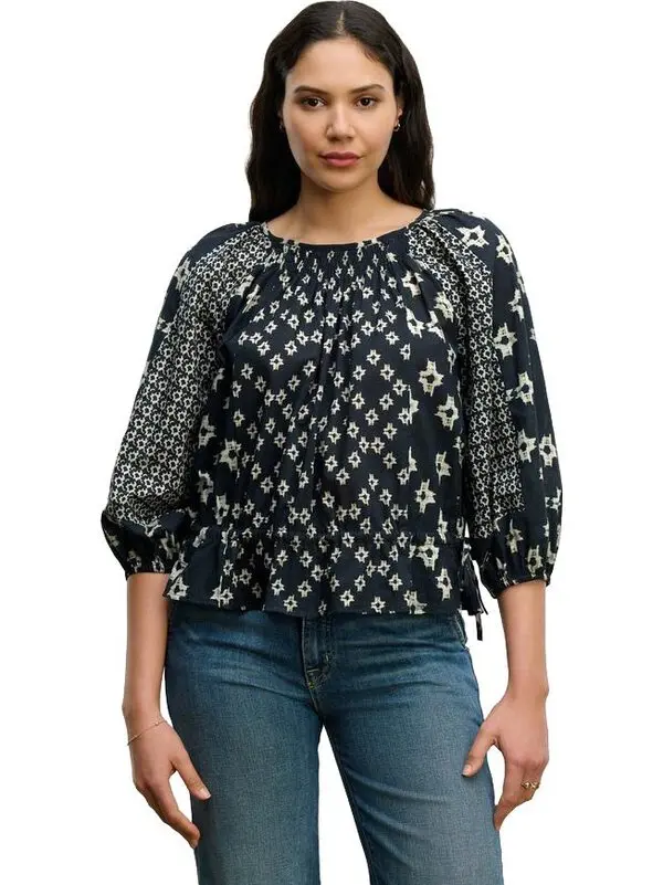 Velvet By Graham & Spencer Adelaide Blouse - Blue / Navy