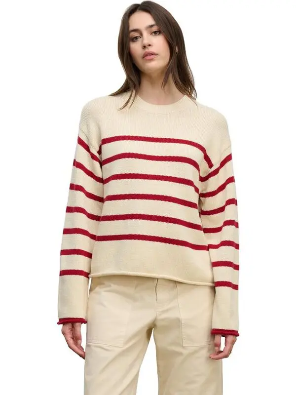Velvet By Graham & Spencer Lucia Cotton-cashmere Sweater - Natural