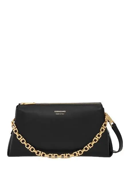 FERRAGAMO Gancini Chain Mini Bag - Black