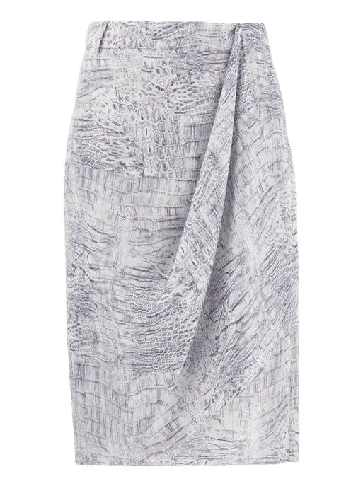 FERRAGAMO Printed Wrap Skirt - Neutral