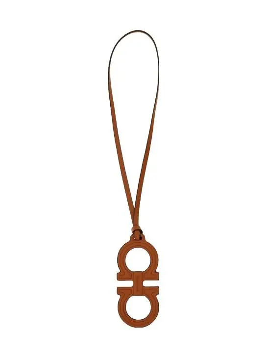 FERRAGAMO Double Gancini Charm - Brown