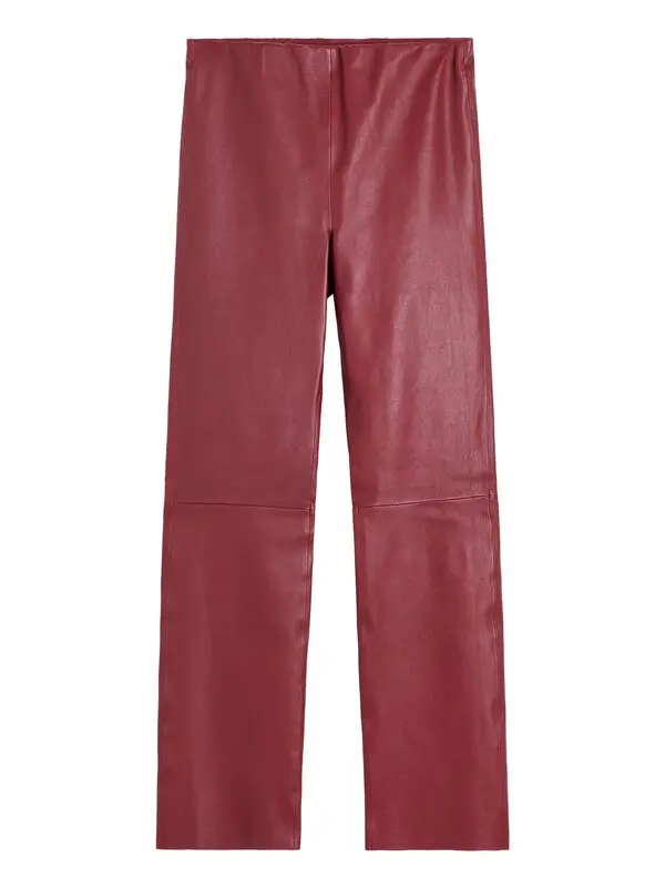 BY MALENE BIRGER Florentina Long Leather Trousers - Cabernet