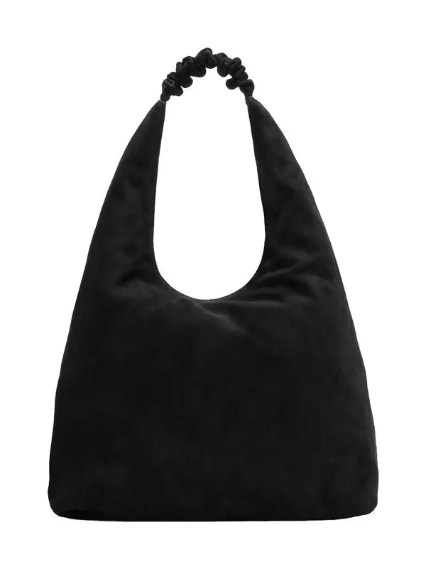 REFORMATION Leather Tote Bag - Black Suede