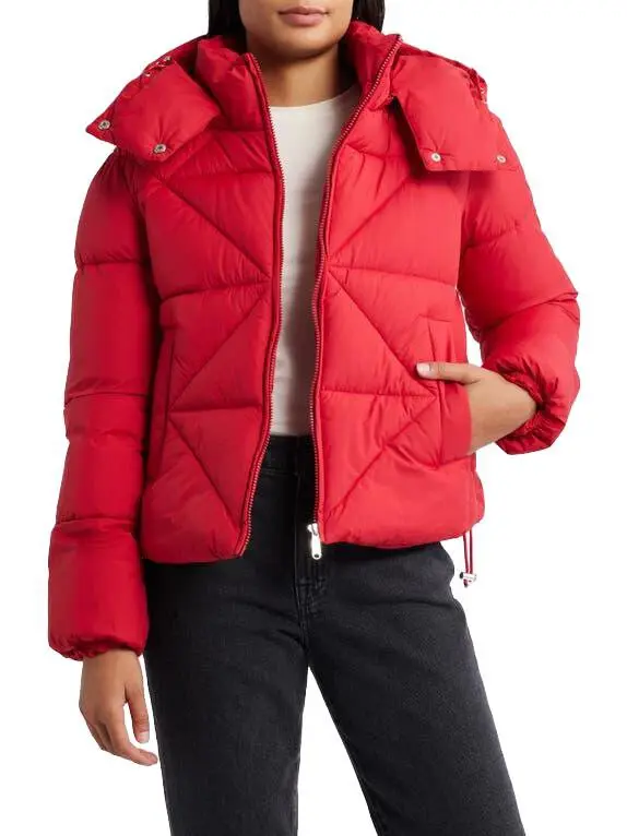 Sam Edelman Cropped Puffer Jacket - Crimson