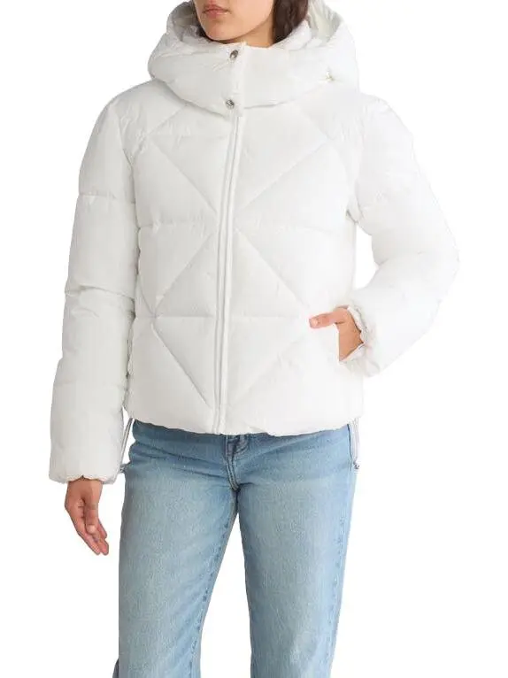 Sam Edelman Cropped Puffer Jacket - Winter White