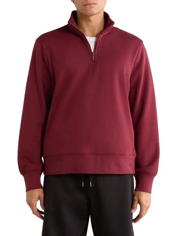 Zella Vital Fleece Quarter-zip Pullover - Burgundy Tannin