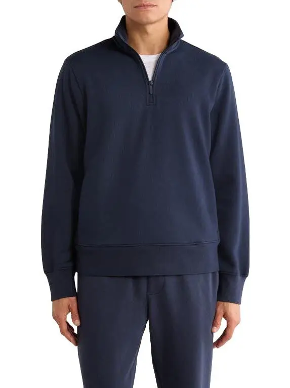 Zella Vital Fleece Quarter-zip Pullover - Navy Eclipse