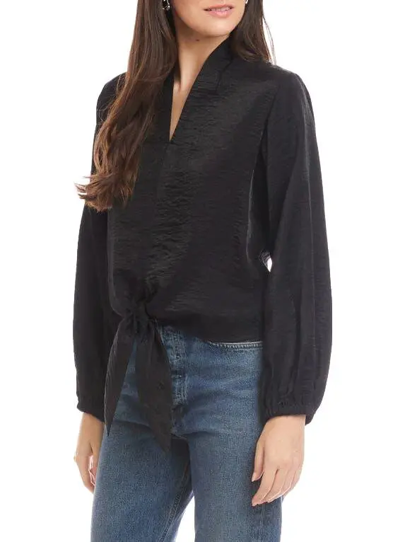 Fifteen Twenty Tie Front Top - Black