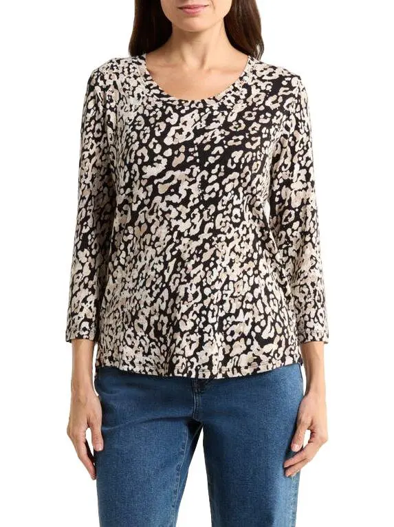 Tommy Bahama Ashby Isles Leopard Print Cotton Top - Black