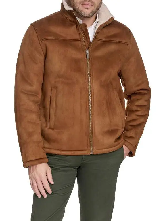 DOCKERS® Faux Shearling Zip-up Jacket - Cognac