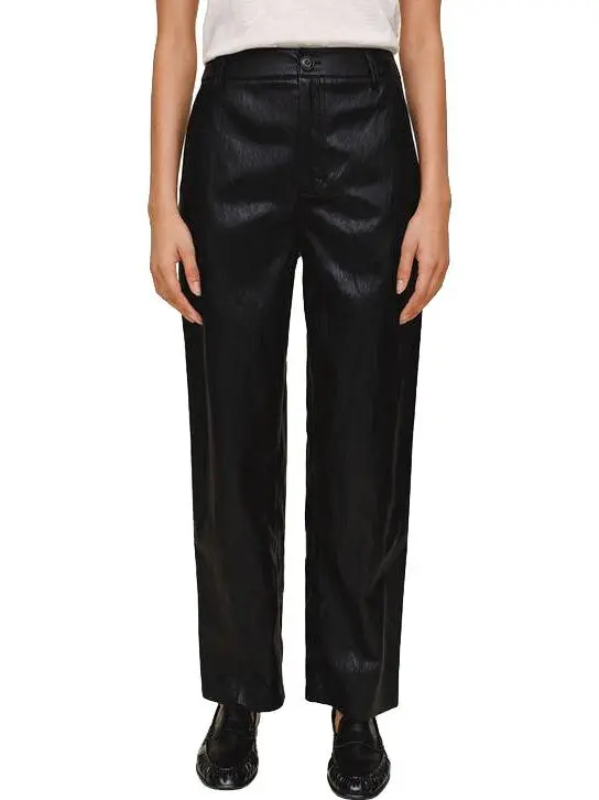Bella Dahl High-waist Faux Leather Straight Leg Pants - Black