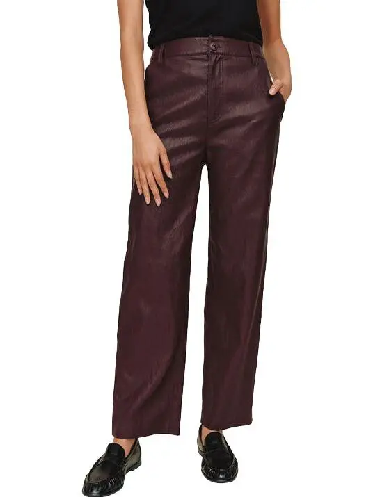 Bella Dahl High-waist Faux Leather Straight Leg Pants - Crimson Ember
