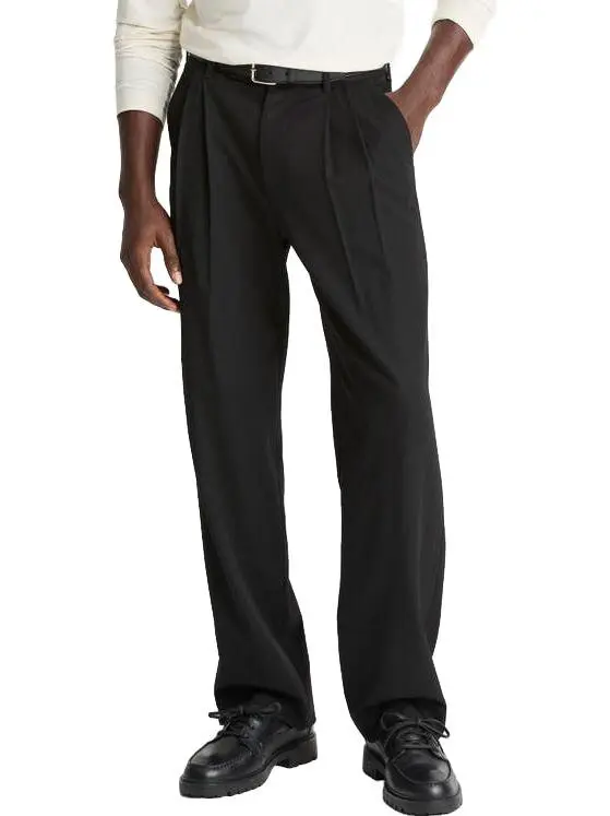 Vince Pleated Wool Dress Pants - Black