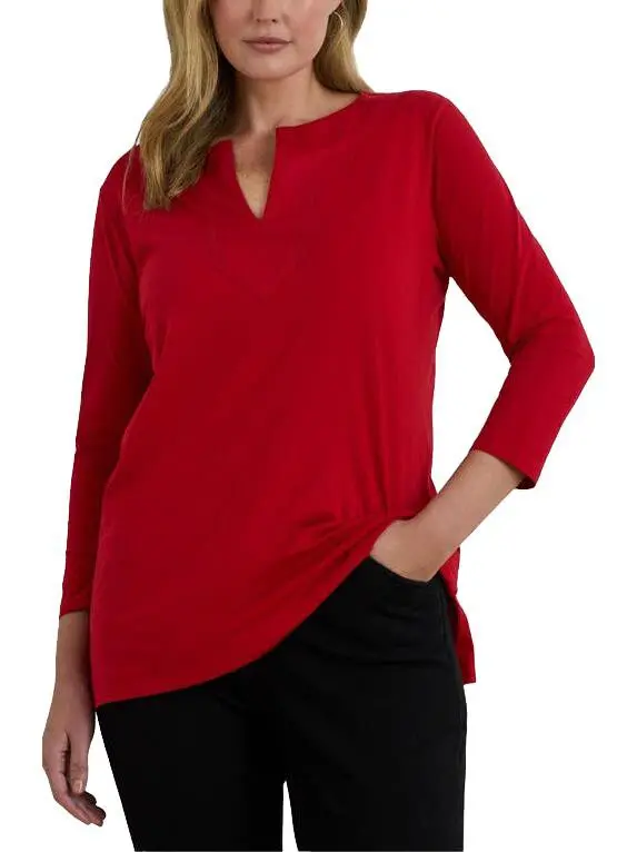 Ralph Lauren Krystol Split Neck Tunic - Ralph Red