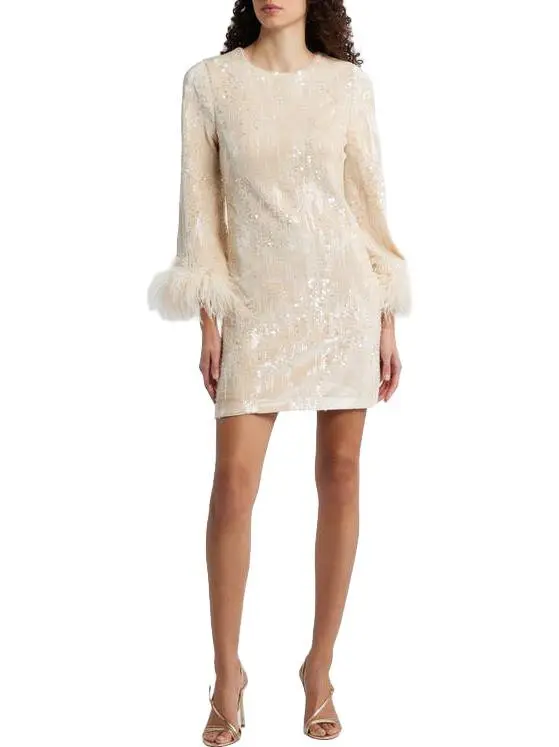 Julia Jordan Sequin Embellished Mini Dress - Cream