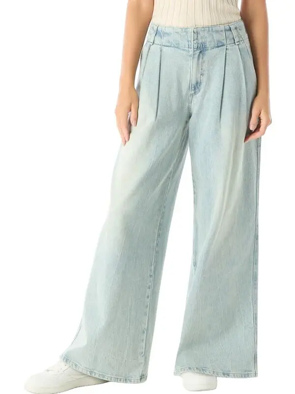 DO BY DEE OCLEPPO Posey Pleated Wide Leg Jeans - Artic