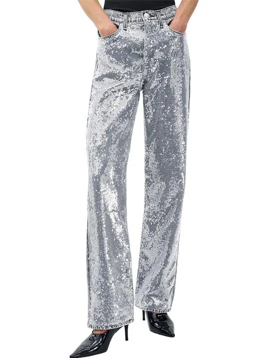 Rag & Bone Shea Sequin Straight-leg Jeans - Stelsequin