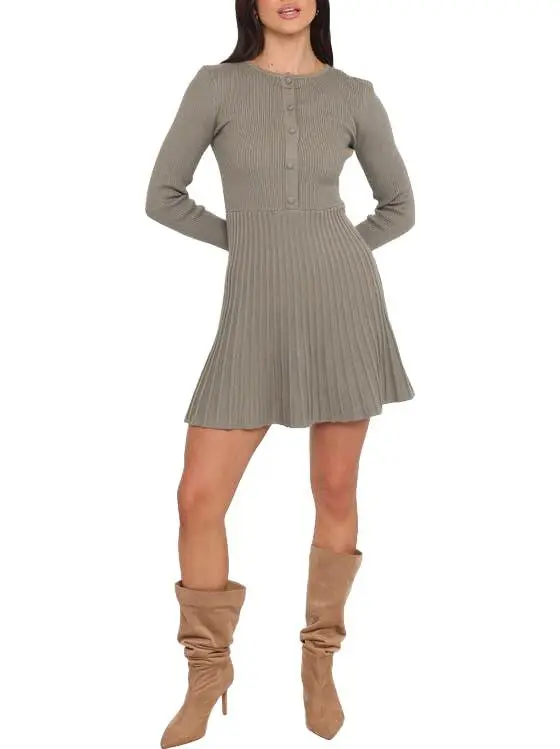 PETAL & PUP Darlina Long Sleeve Mini Dress - Olive