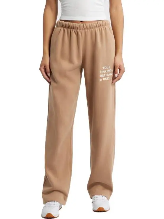 HAPPY CAMP3R Embroidered Relaxed Fit Sweatpants - Almond