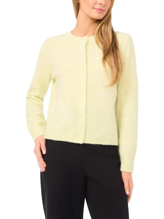 Halogen Crewneck Cardigan - White Jade