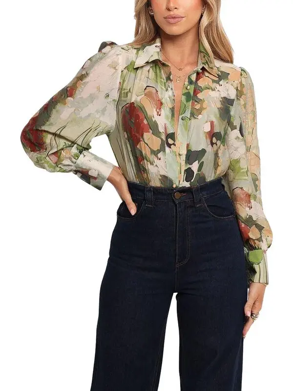 PETAL & PUP Allise Floral Print Shirt - Green