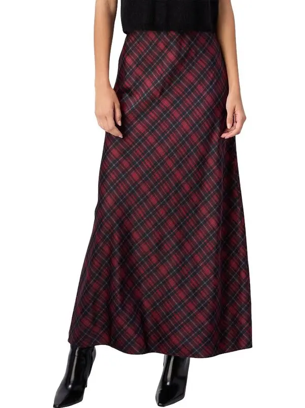 Cami Nyc Aviva Plaid Stretch Silk Maxi Skirt - Tartan