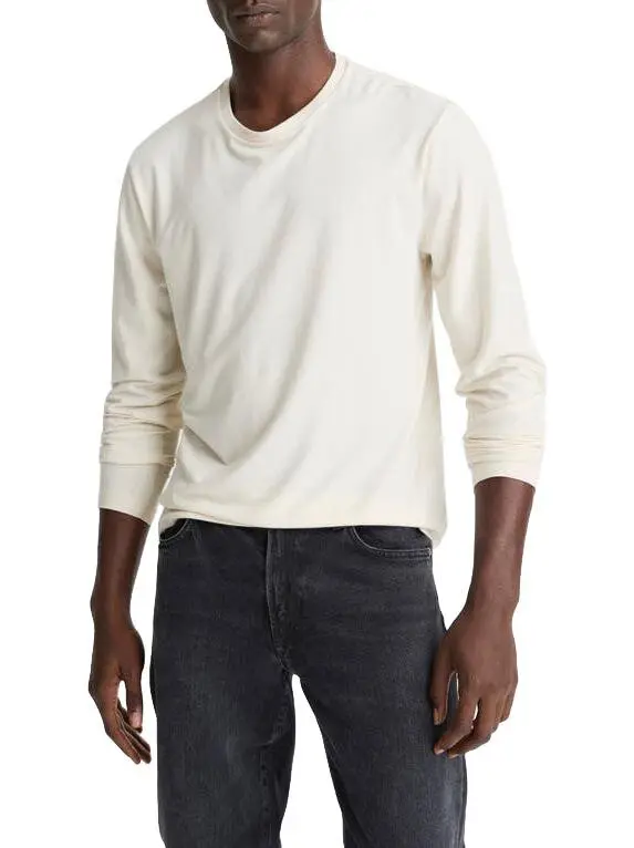 Vince Long Sleeve Cotton & Modal Blend T-shirt - Bone