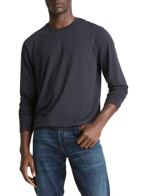 Vince Long Sleeve Cotton & Modal Blend T-shirt - Coastal