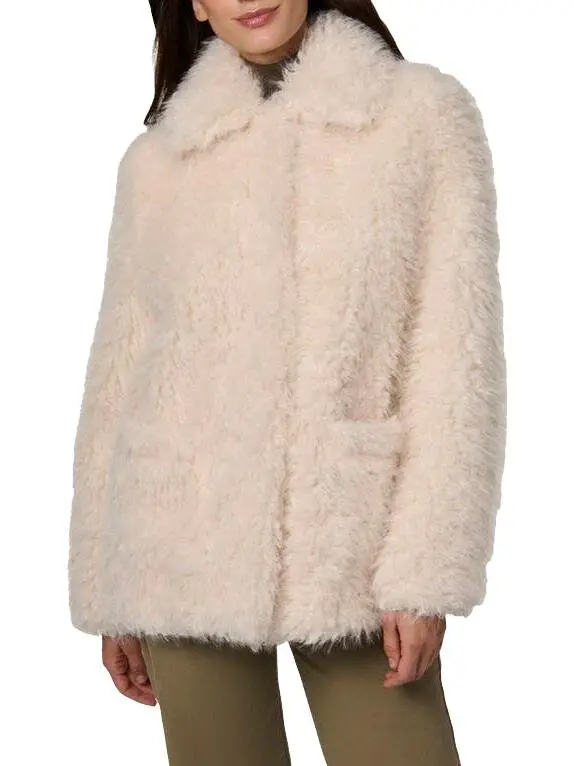 Bernardo Langley Faux Fur Coat - Cream