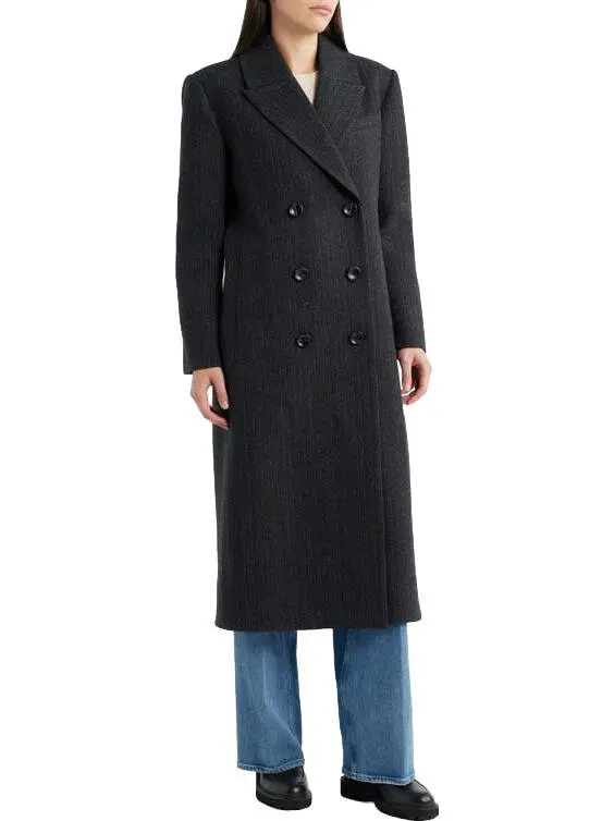 Bernardo Prescott Herringbone Coat - Black/tan