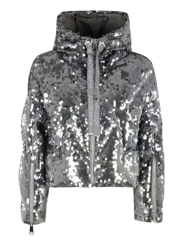 Khrisjoy Sequin-embellished Puffer Jacket - Silver