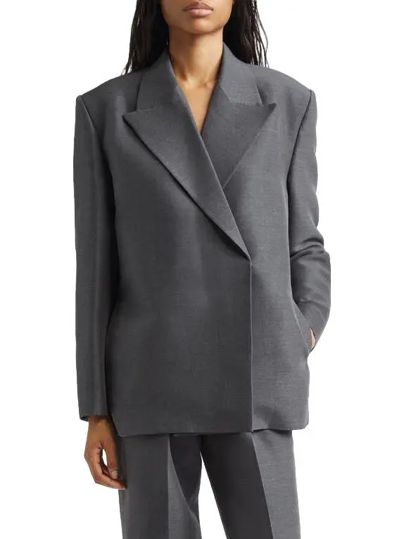 GIA STUDIOS Momento Wool & Silk Blazer - Charcoal