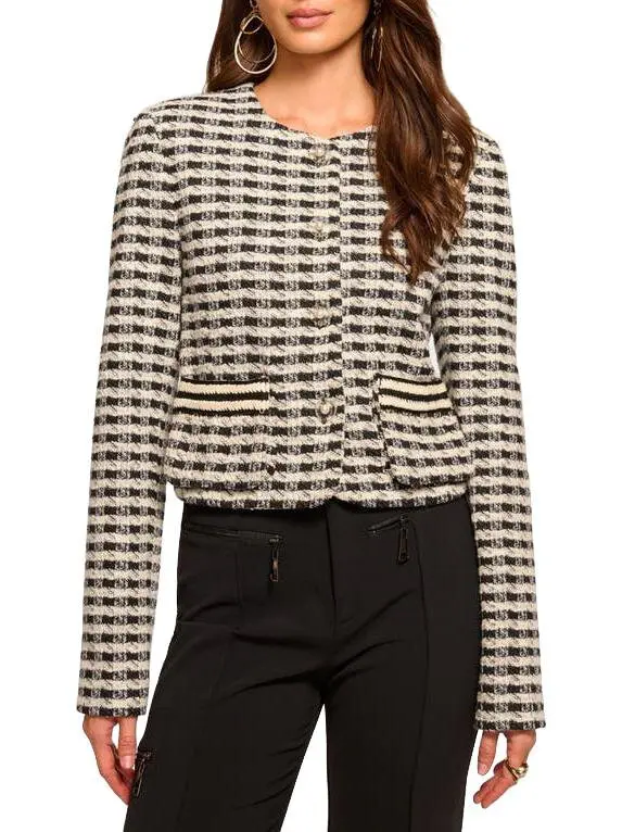 Ramy Brook Thomas Metallic Check Jacket - Black Gingham