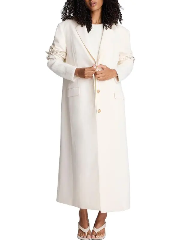 KENNETH COLE Tailored Long Coat - Oyster