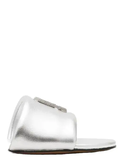 Marc Jacobs Metallic-leather Sandals - Silver