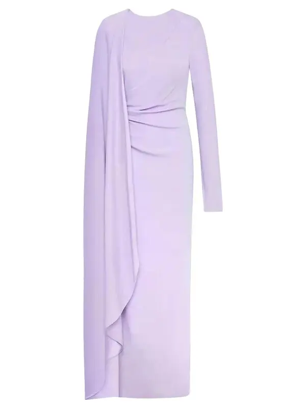 Rachel Gilbert Asymmetrical-sleeve Evening Dress - Purple