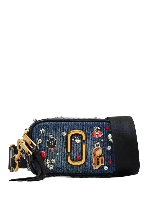 Marc Jacobs Snapshot Charm-detail Denim Crossbody Bag - Blue