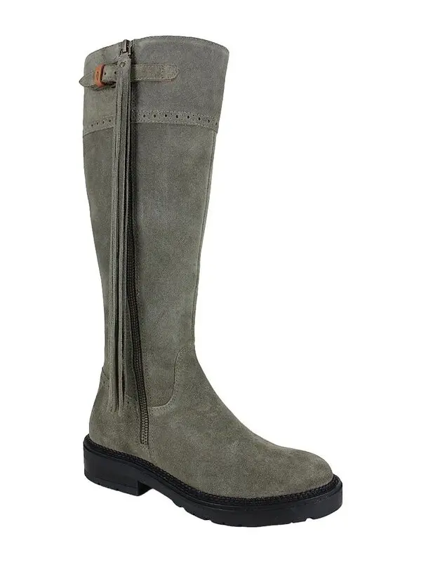 KENNETH COLE Wheron Suede Tall Boots - Grey Suede