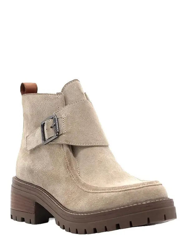 KENNETH COLE Baden Ankle Boots - Beige Suede