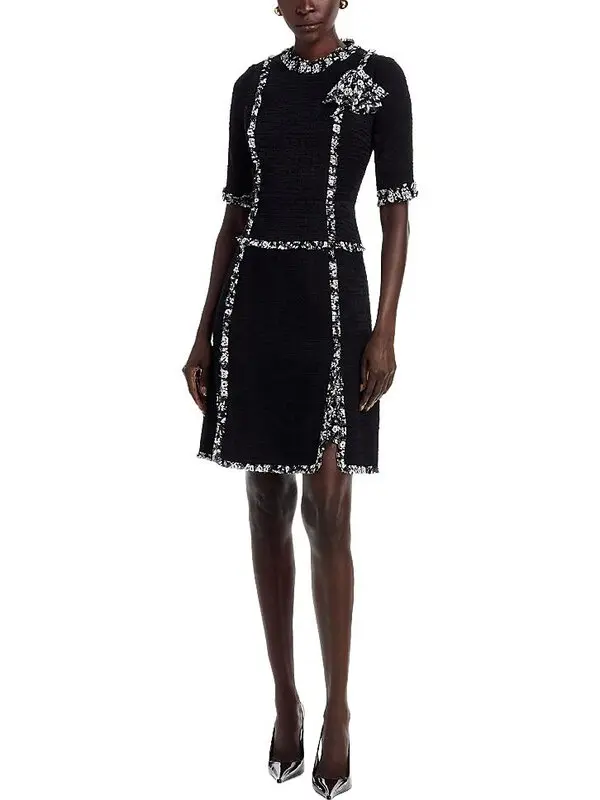 Rickie Freeman For Teri Jon Crepe Chiffon Dress - Black White