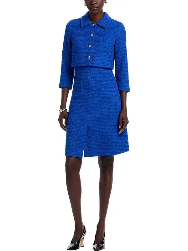 Rickie Freeman For Teri Jon Boucle Dress - Royal Blue