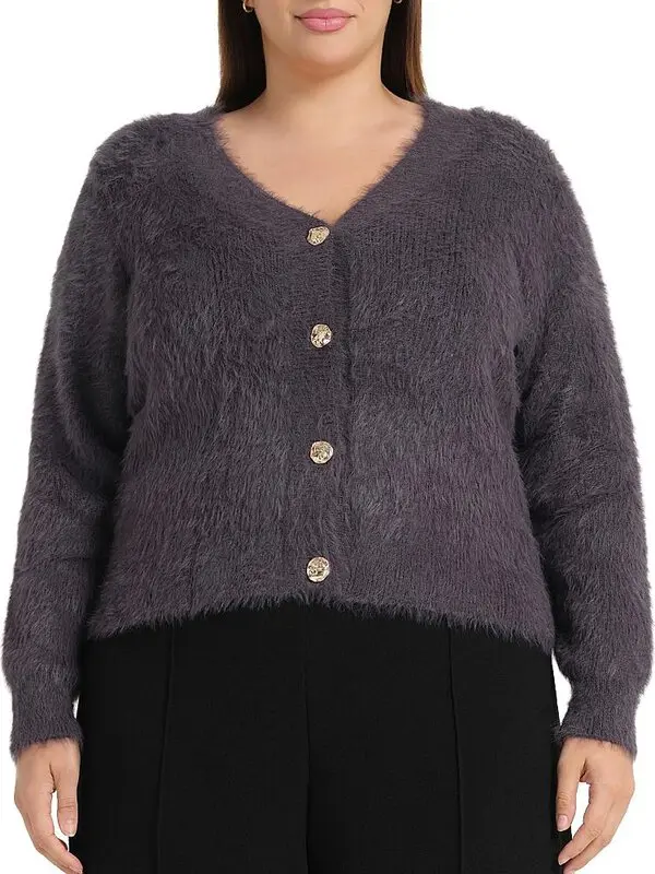 ESTELLE Chantelle Eyelash Texture Cardigan - Slate