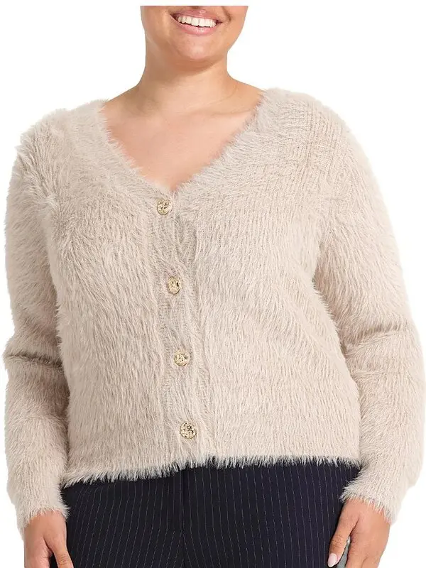 ESTELLE Chantelle Eyelash Texture Cardigan - Taupe