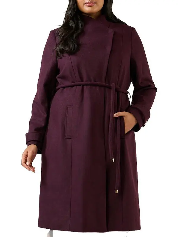 ESTELLE Reo Wrap Coat - Plum
