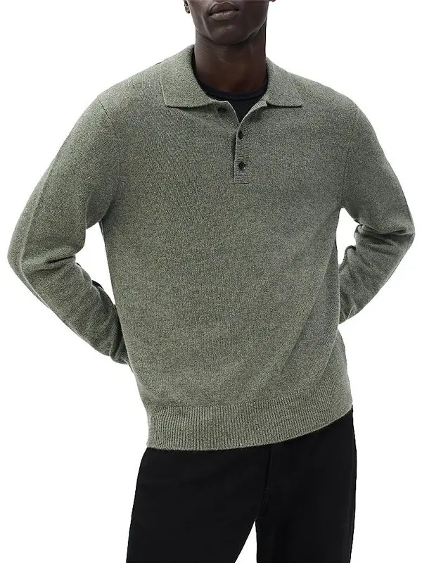 Rag & Bone Declan Cashmere Polo Sweater - Army