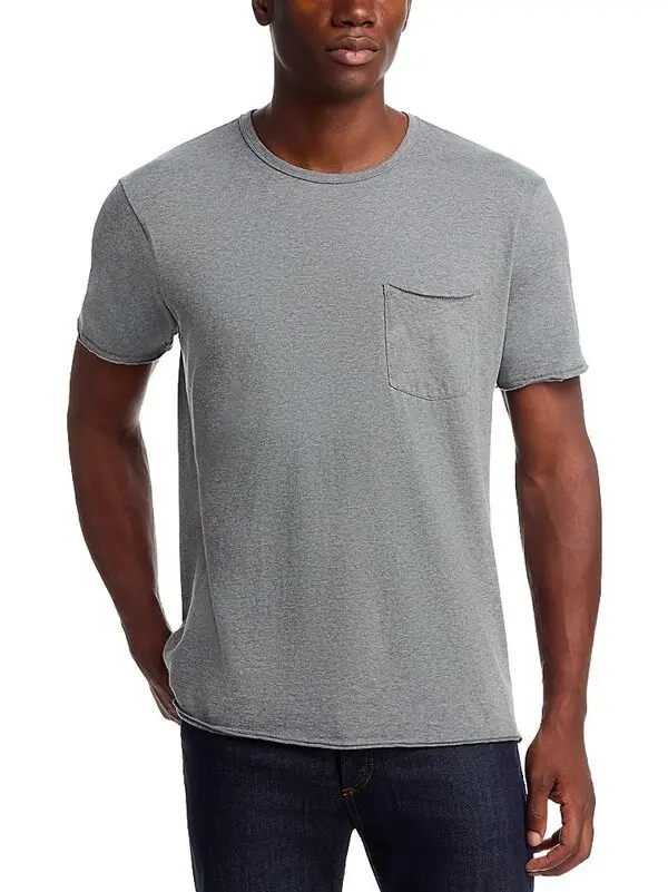 Rag & Bone Miles Melange Pocket Tee - Heather Charcoal