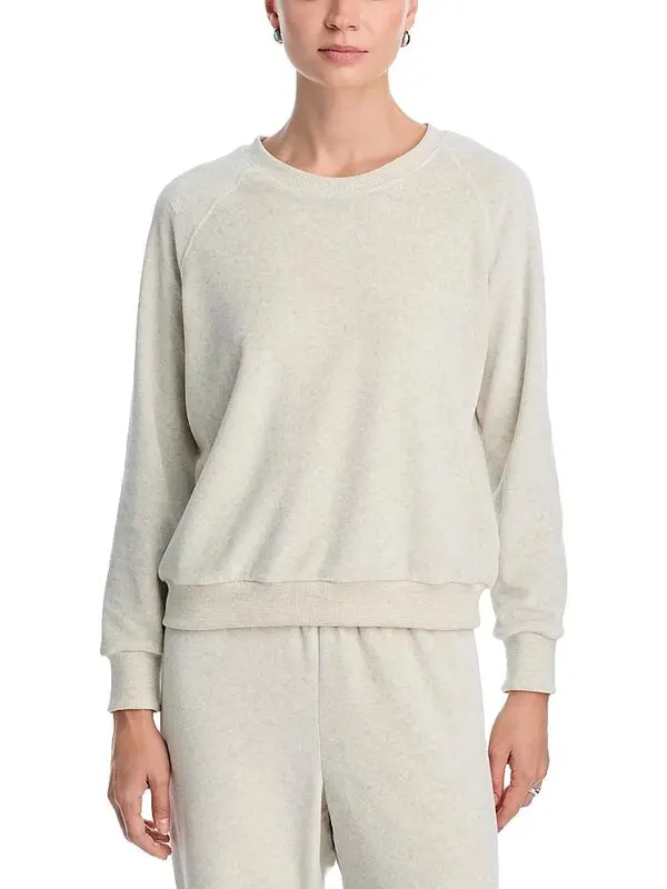 PERFECTWHITETEE Stella Velour Shrunken Raglan Sweatshirt - Oatmeal