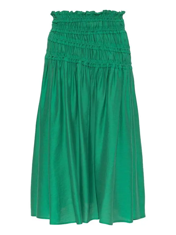 Tory Burch Ruched Skirt - Green