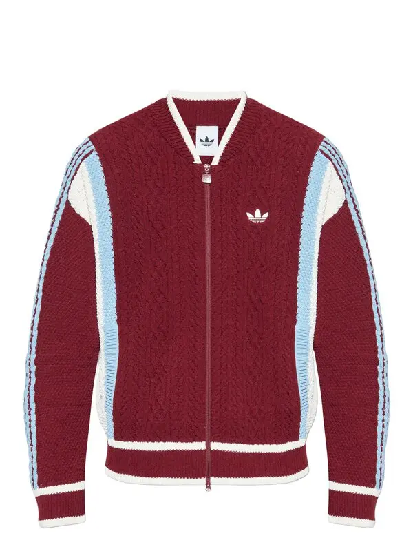 Adidas Originals By Alexander Wang Cardigan With Embroidered Logo - Burgundy